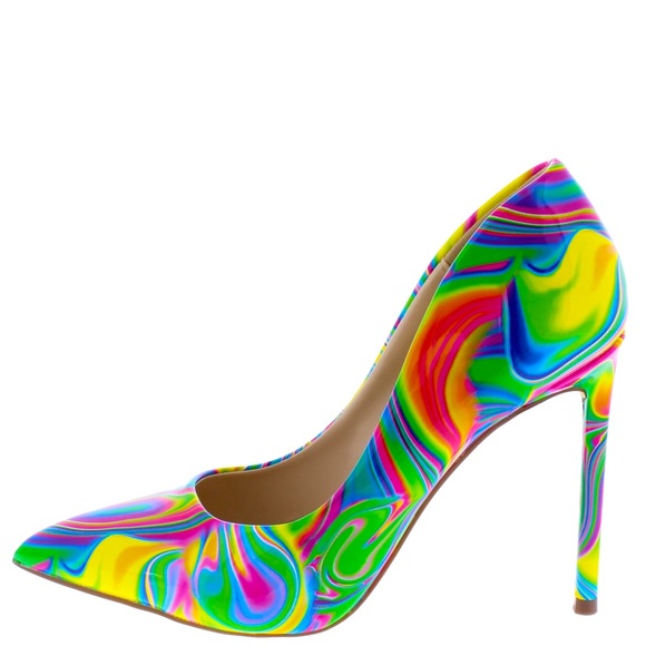 Shoes | Colorful 7s Psychedelic Color High Heel Pumps | Poshmark